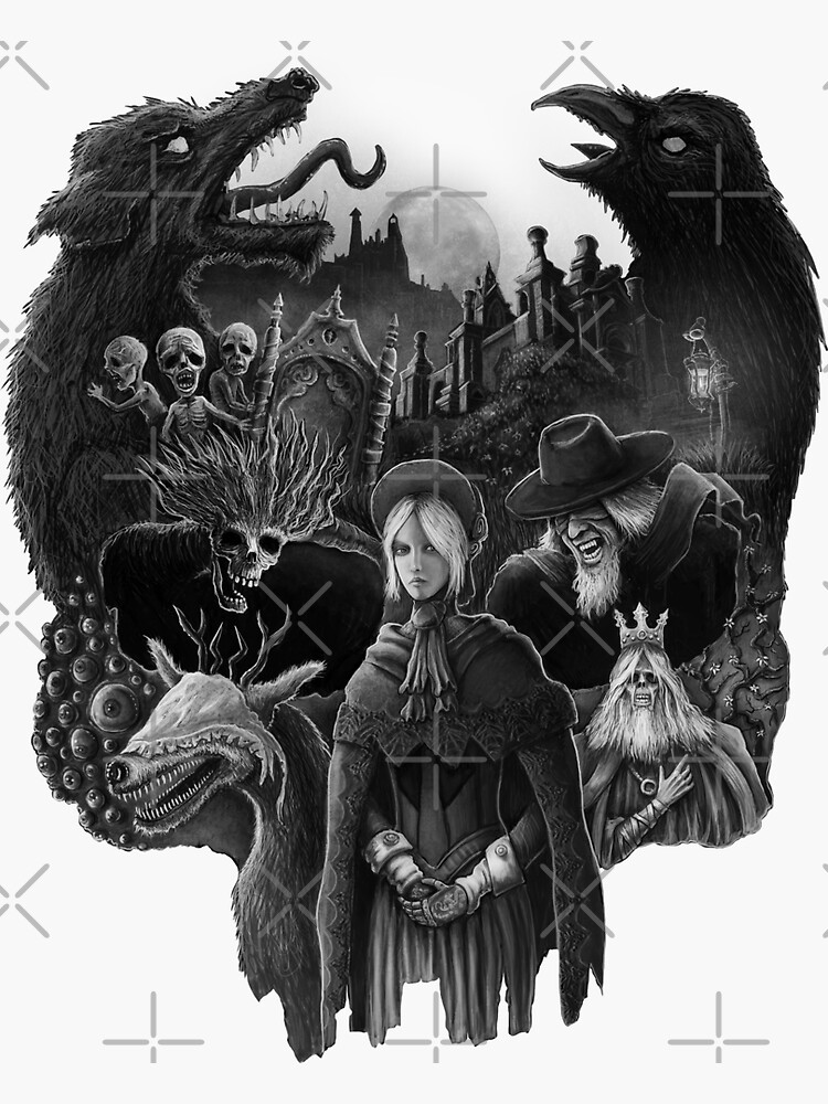 "Bloodborne Skull" Sticker by jflemay | Redbubble