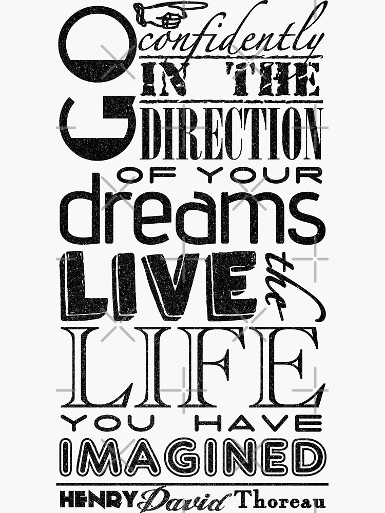 "Henry David Thoreau Dreams Quote" Sticker for Sale by incognitagal ...