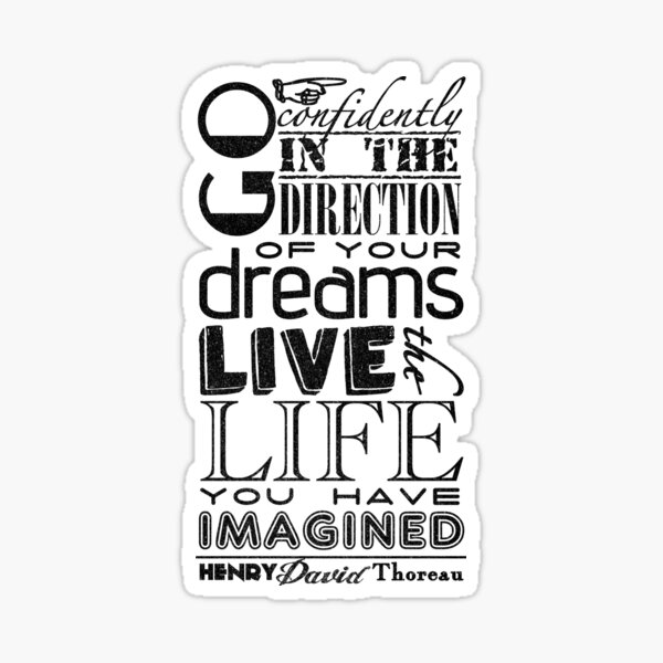 "Henry David Thoreau Dreams Quote" Sticker for Sale by incognitagal ...