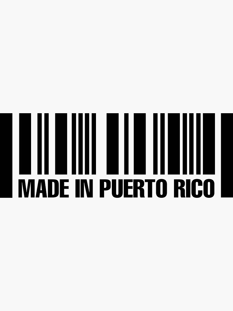 "Made in Puerto Rico Barcode" Sticker for Sale by MonnerkDesign | Redbubble