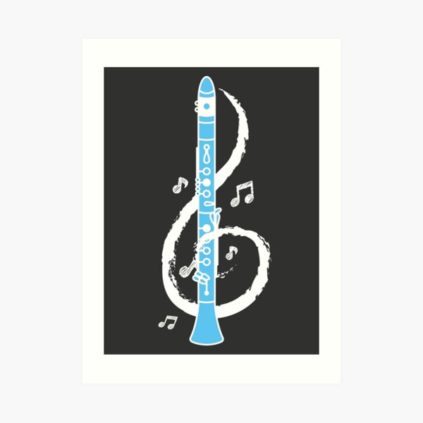 "Musical Clarinet Treble Clef" Art Print by suried | Redbubble