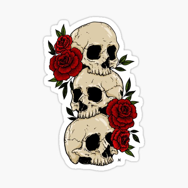 "Skull Stack " Sticker for Sale by Magali Ramos | Redbubble