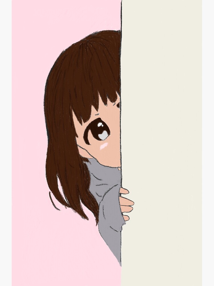 "Shy Anime Waifu" Sticker by klynlynnnguyen | Redbubble