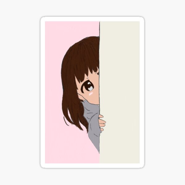 "Shy Anime Waifu" Sticker by klynlynnnguyen | Redbubble