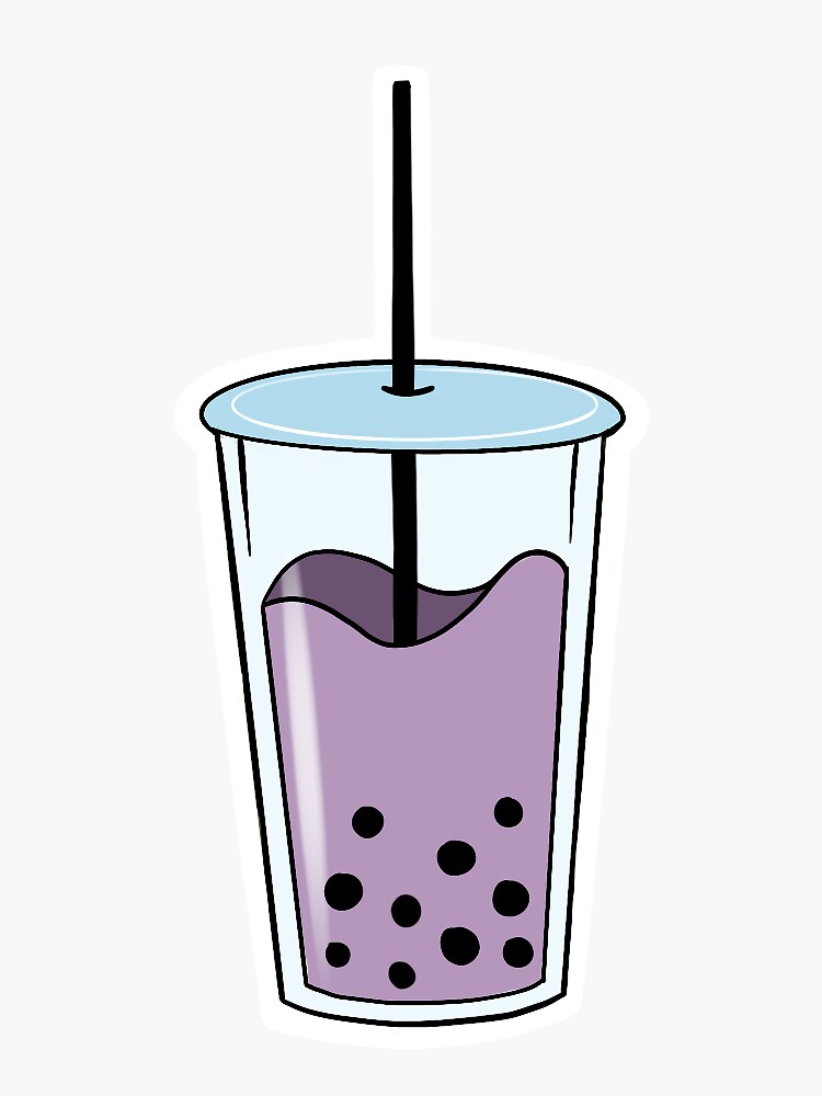 "taro boba tea " Sticker by stickersbyabby7 | Redbubble