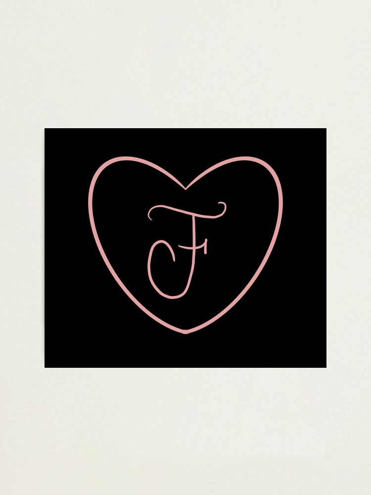 Lámina fotográfica «Monograma de la letra F del corazón de oro rosa» de ...