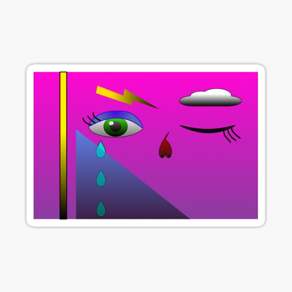 "Stormy Sad Face" Sticker for Sale by RingabloomArt | Redbubble