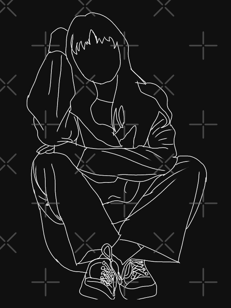 "Aesthetic Girl Outline" T-shirt by Melly-Jellyarts | Redbubble