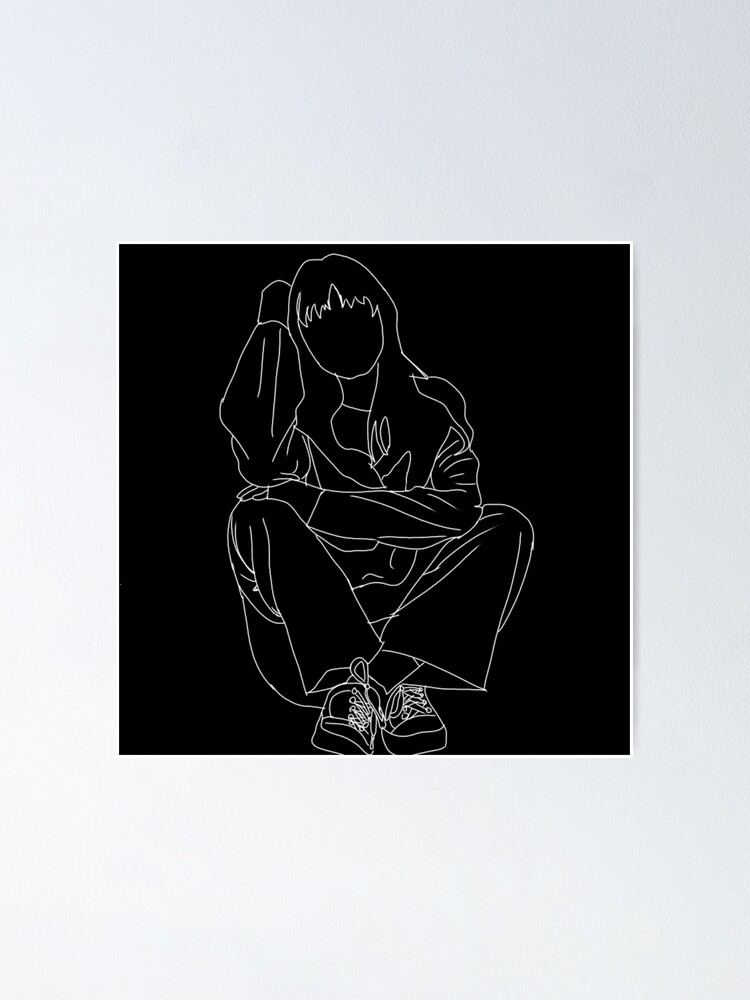 "Aesthetic Girl Outline" Poster by Melly-Jellyarts | Redbubble