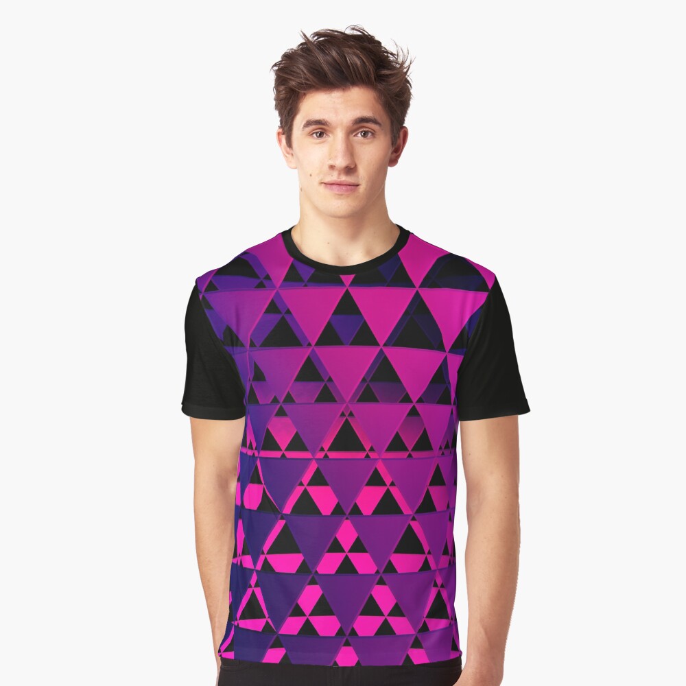 "Purple and Pink Triangles" T-shirt for Sale by AaronKinzer | Redbubble ...