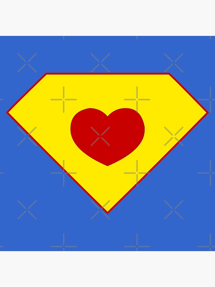 Póster for Sale con la obra «Superhéroe Heart Comic Book Shield Logo ...