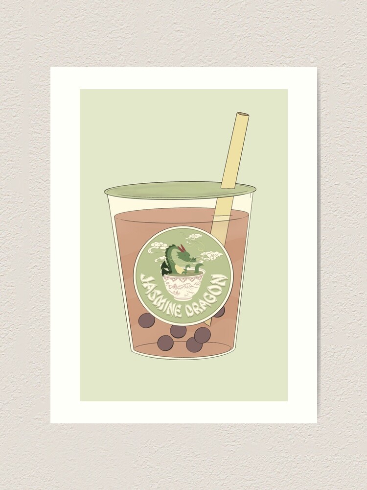 "Avatar Jasmine Dragon Boba Milk Tea" Art Print by iypuff123 | Redbubble