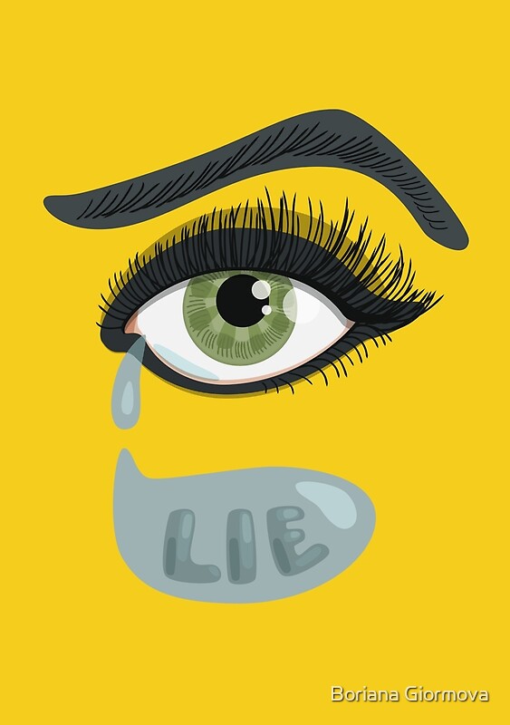 "Green Lying Eye Crying In Tears" by Boriana Giormova | Redbubble