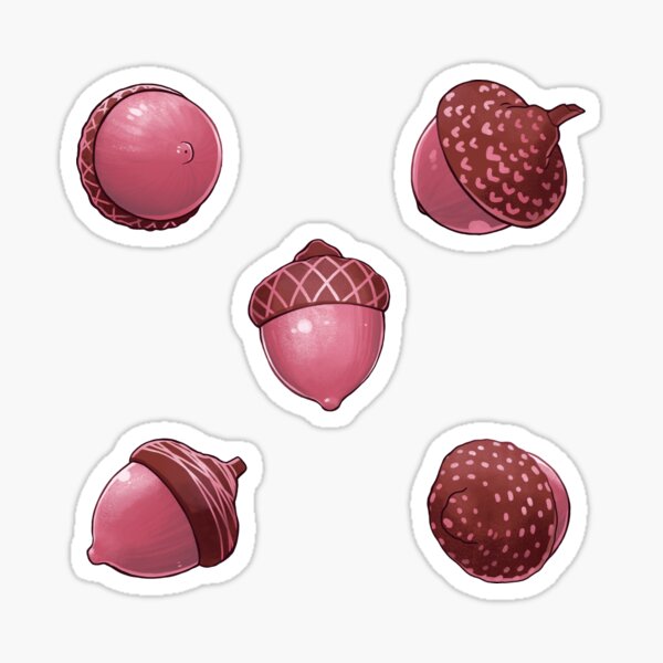 "Cute Pink Chocolate Acorns" Sticker by arterialmotive | Redbubble