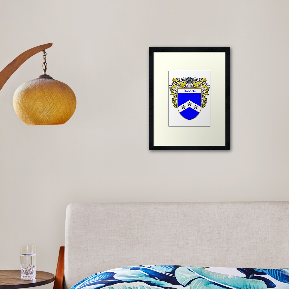 "Roberts Coat of Arms / Roberts Family Crest" Framed Art Print for Sale ...