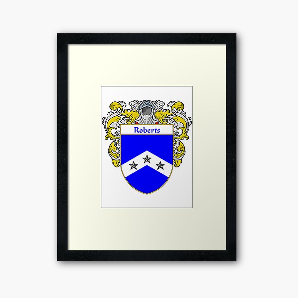 "Roberts Coat of Arms / Roberts Family Crest" Framed Art Print for Sale ...