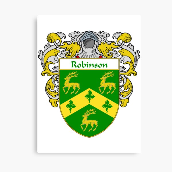 "Robinson Coat of Arms / Robinson Family Crest" Canvas Print for Sale ...