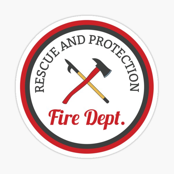 "Fire Department Rescue and Protection Firefighter Symbol" Sticker for ...