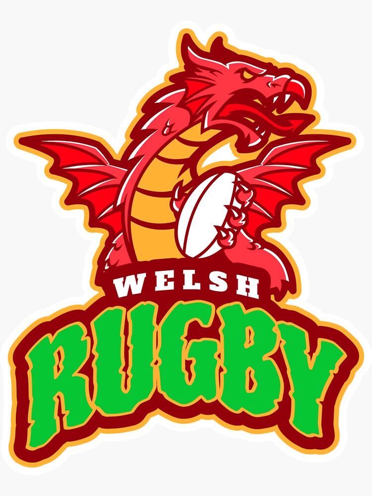 "Welsh Dragon Rugby" Sticker for Sale by Dumelang | Redbubble