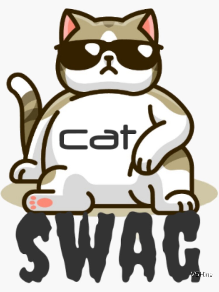 "Kitty swag" Sticker by VSHine | Redbubble