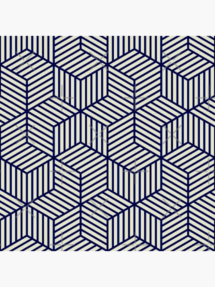  Black And White Isometric Cube Pattern Acrylic Block For Sale By