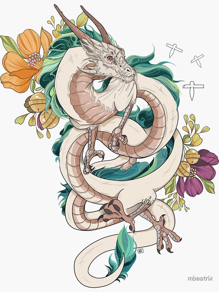 "Haku: Spirited Away" Sticker by mbeatrix | Redbubble