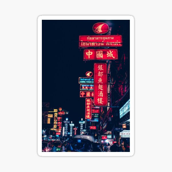 "Bangkok chinatown" Sticker by stunning-design | Redbubble