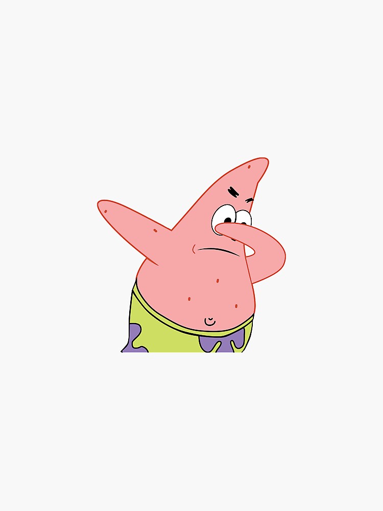 "Sticker laptop Patrick star dabbing meme" Sticker by Mattingame ...