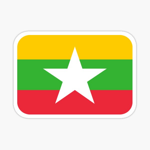 "Myanmar Flag Myanmar National Day Gift for Proud Burmese" Sticker by ...