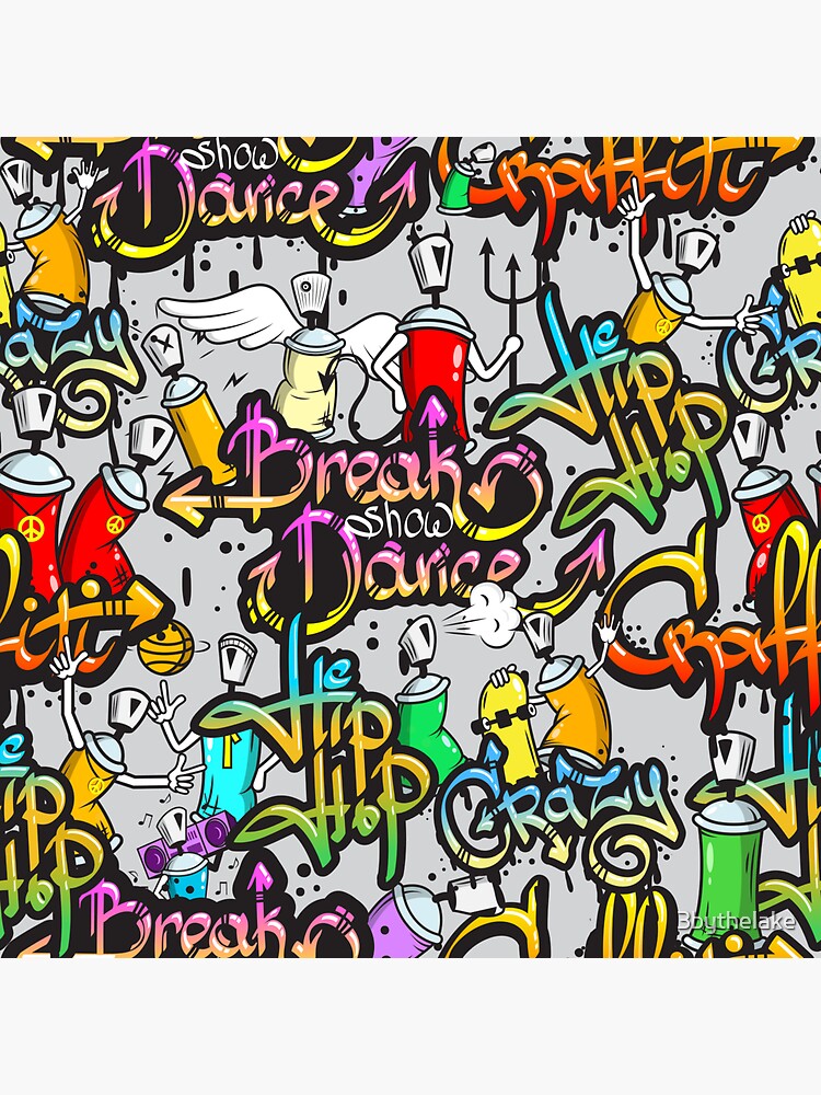 "Break Dancing Graffiti Skater Style" Sticker for Sale by 3bythelake ...