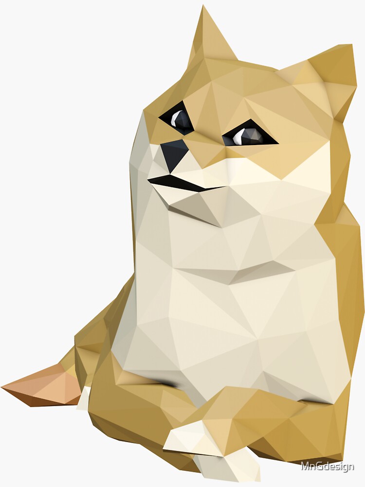 "Low Poly Doge Meme" Sticker for Sale by MnGdesign | Redbubble