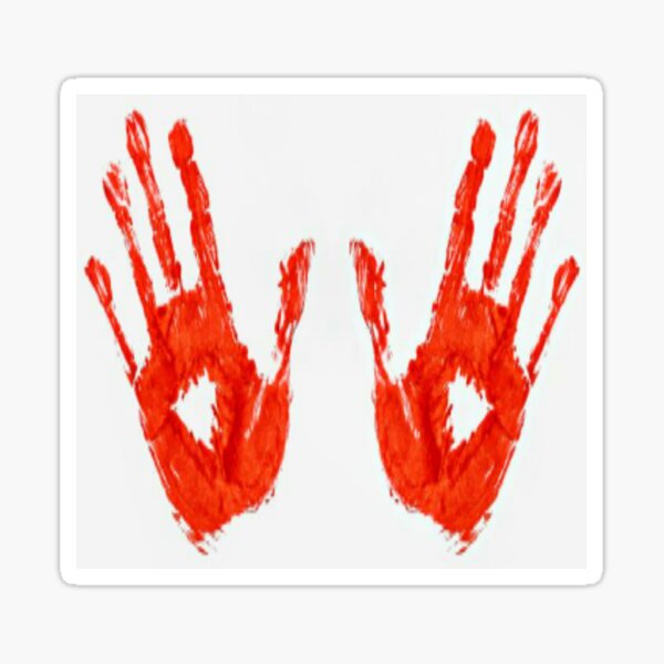 "bloody hands" Sticker by fashionunivers | Redbubble