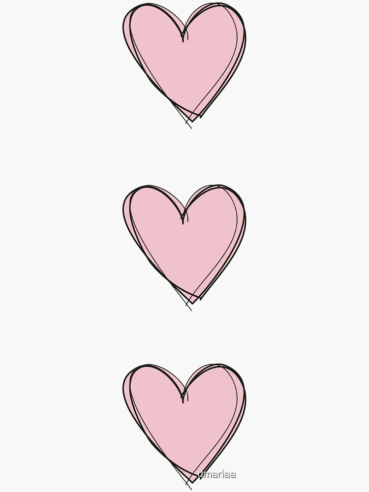 "Pink Hearts" Sticker for Sale by dmariaa | Redbubble