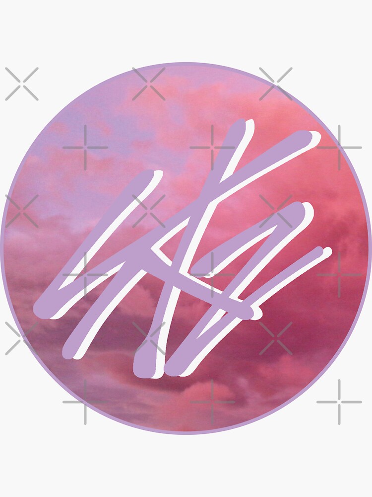 "STRAY KIDS SKZ Logo Symbol Signature Pink Purple Sunset Writing ...