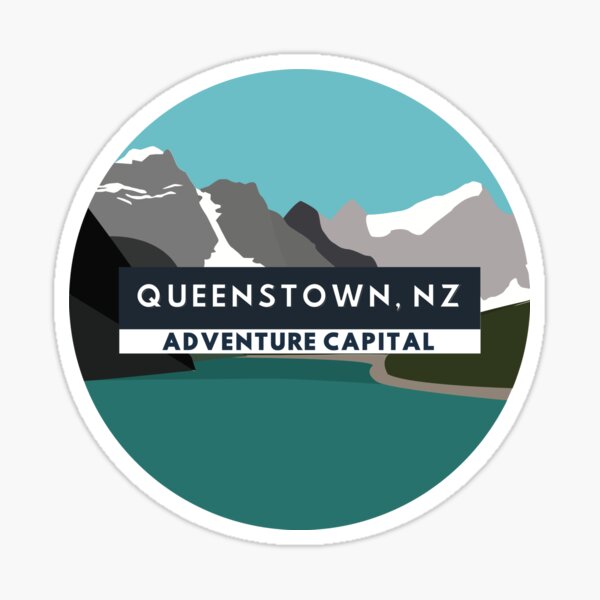 "Queenstown Adventure Capital" Sticker for Sale by SilverTees | Redbubble
