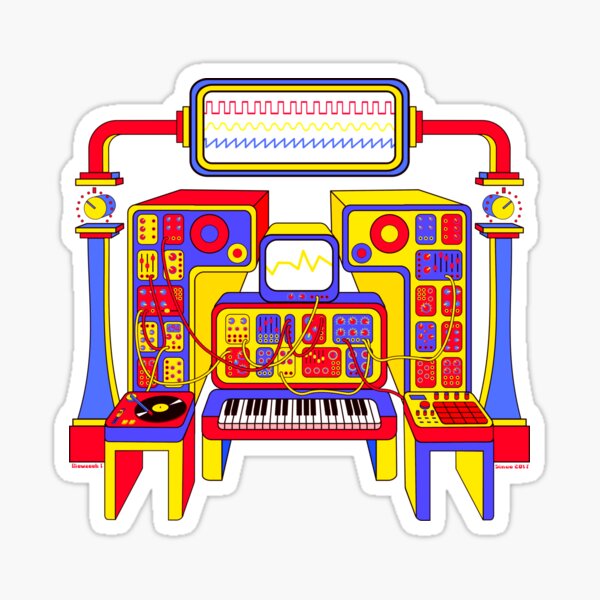 "Modular Synthesizer Musician" Sticker by mewzeek-T | Redbubble