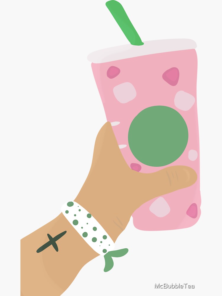 "Pink Refresher Drink" Sticker by McBubbleTea | Redbubble