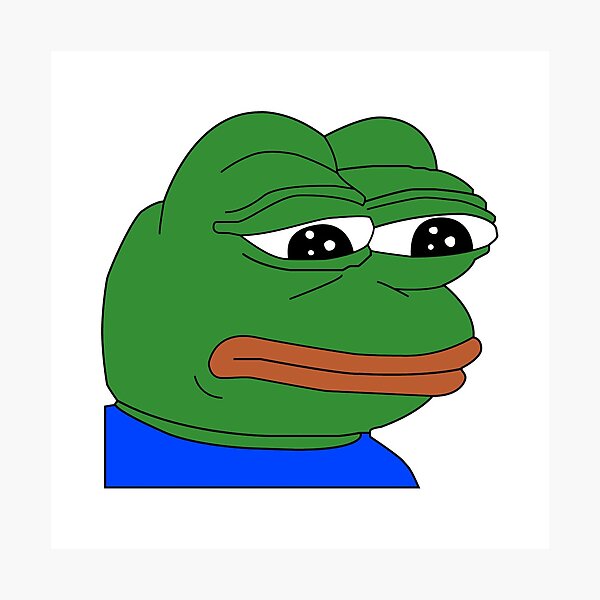 Lámina fotográfica «Pepe la rana triste meme» de aMemeStore | Redbubble