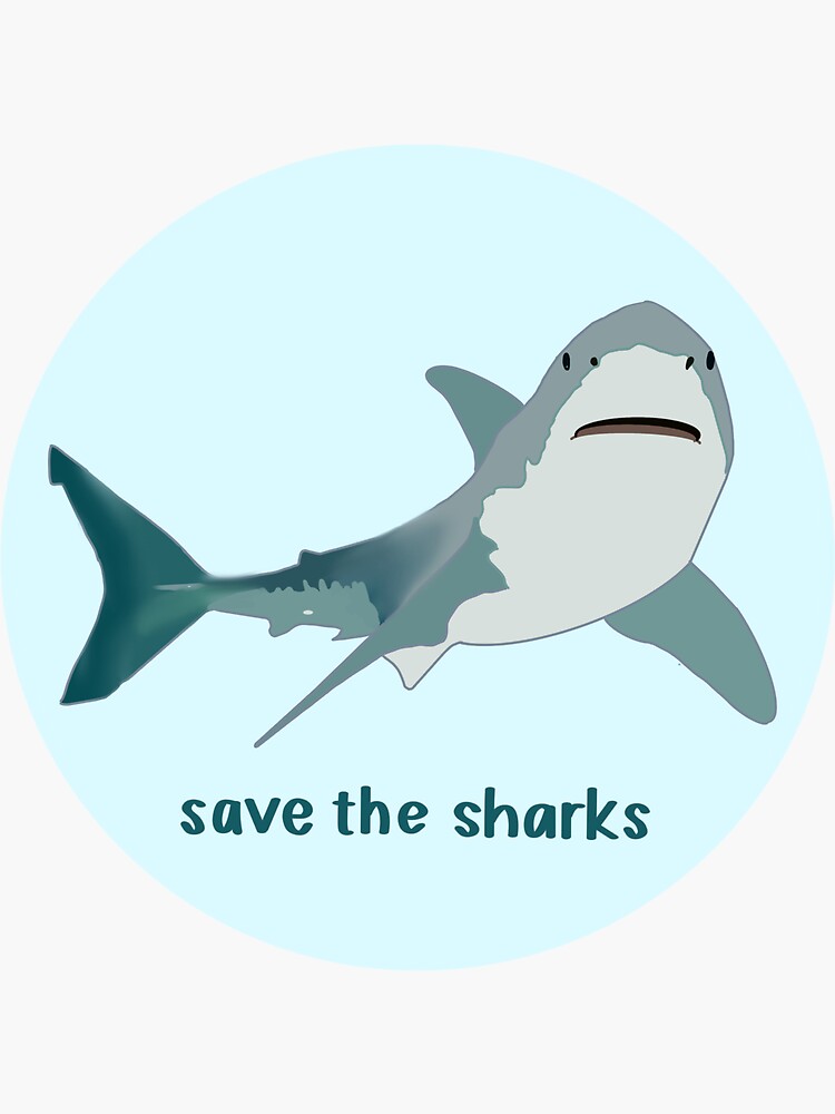 "SAVE THE SHARKS" Sticker for Sale by lemonandsoleil | Redbubble