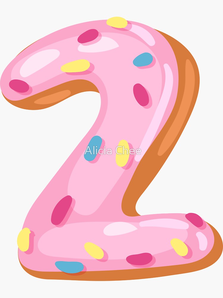 "Colorful Sprinkles Pink Donut - Number Two" Sticker by NiftyTrinket ...