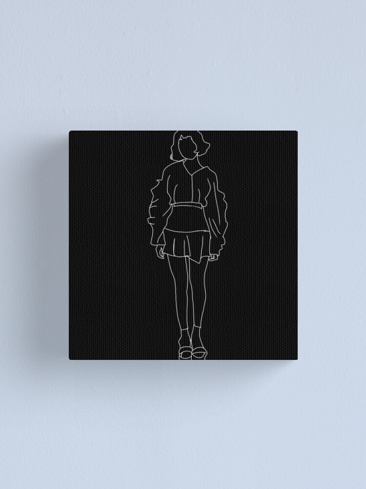 "Aesthetic Girl Outline Standing Up" Canvas Print by Melly-Jellyarts ...
