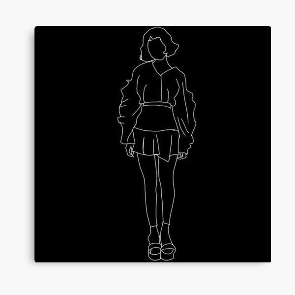 "Aesthetic Girl Outline Standing Up" Canvas Print by Melly-Jellyarts ...