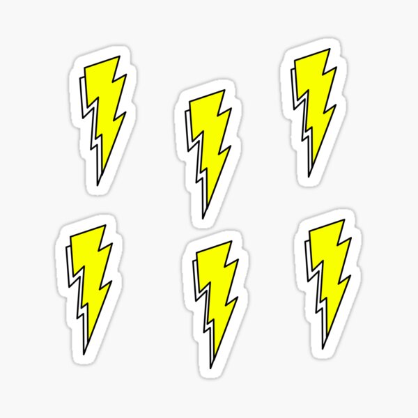 "White-yellow lightning" Sticker for Sale by Sergejj | Redbubble