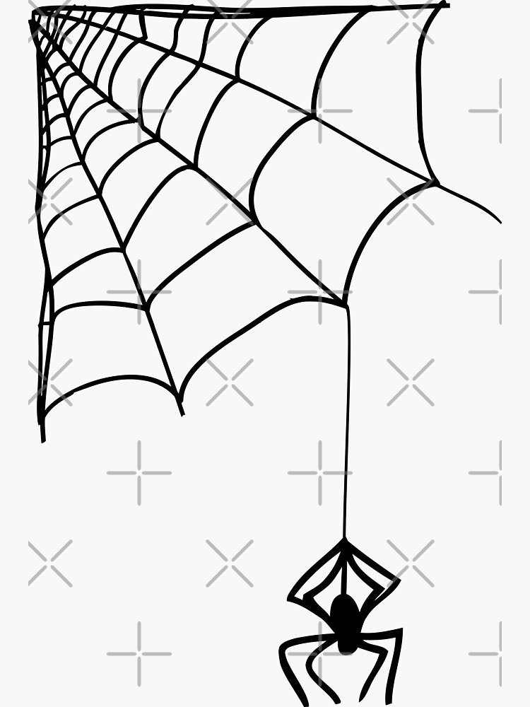 "Spider going down a spider web" Sticker for Sale by queensoft | Redbubble