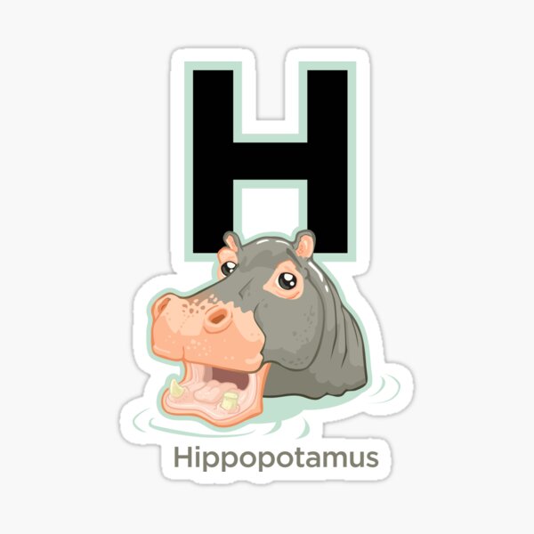 "H for Hippopotamus" Sticker for Sale by timmyce | Redbubble