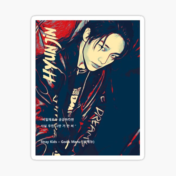"Hyunjin" Sticker for Sale by Sungshine00 | Redbubble