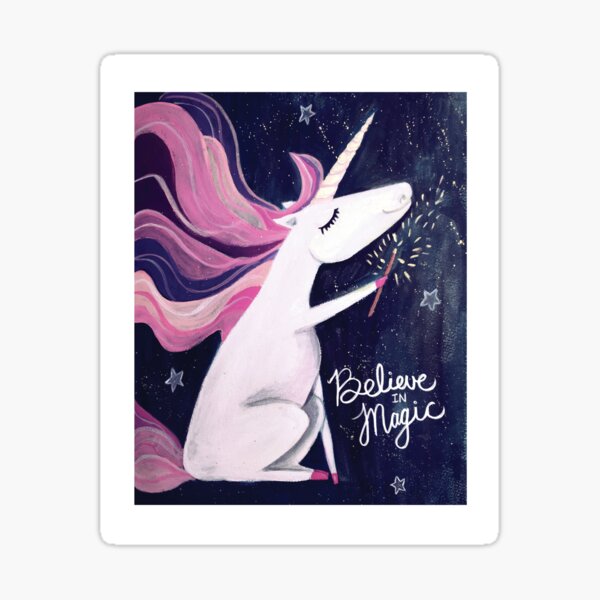 "Believe in Magic Unicorn " Sticker for Sale by johannacaryhi | Redbubble