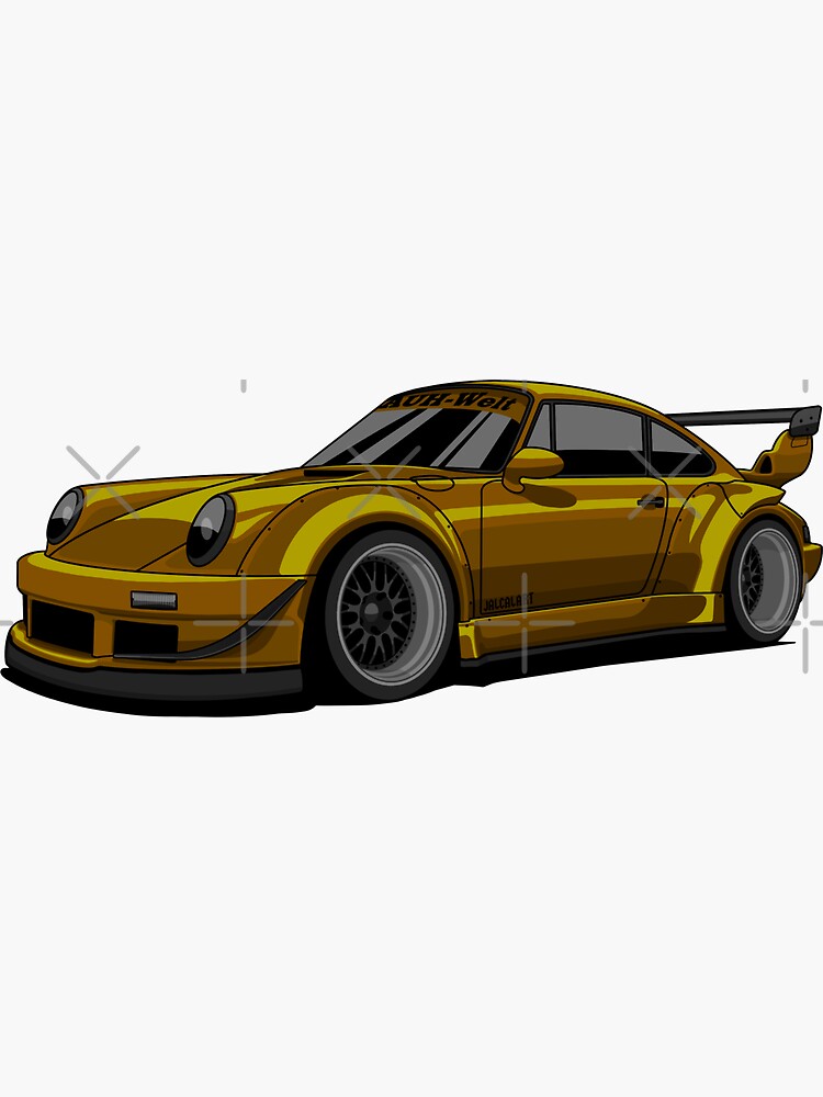 "RWB 911 Gold " Sticker for Sale by Culture AutoWorks | Redbubble