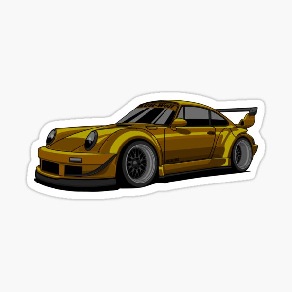 "RWB 911 Gold " Sticker for Sale by Culture AutoWorks | Redbubble