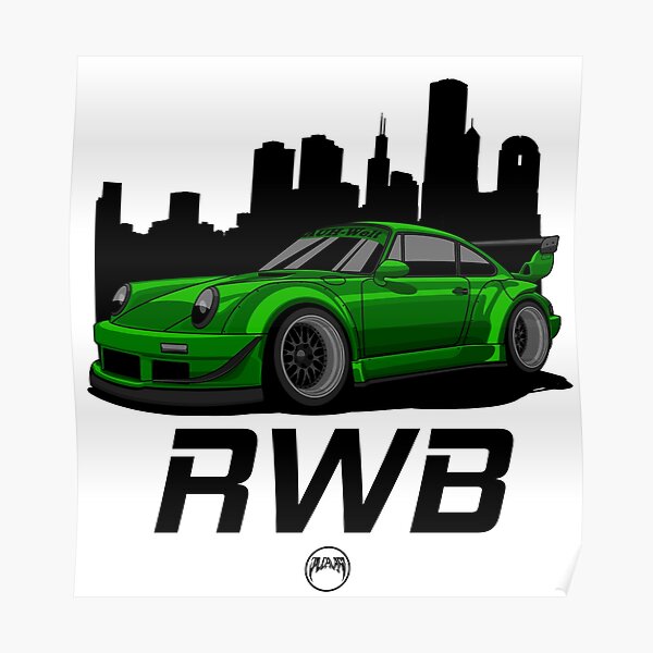 "RWB 911 Green " Poster by Jalcalart | Redbubble